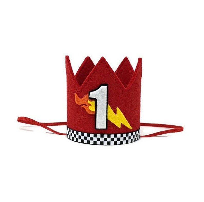 Lightning Mcqueen Felt Birthday Crown, Race Car Party Hat - Etsy
