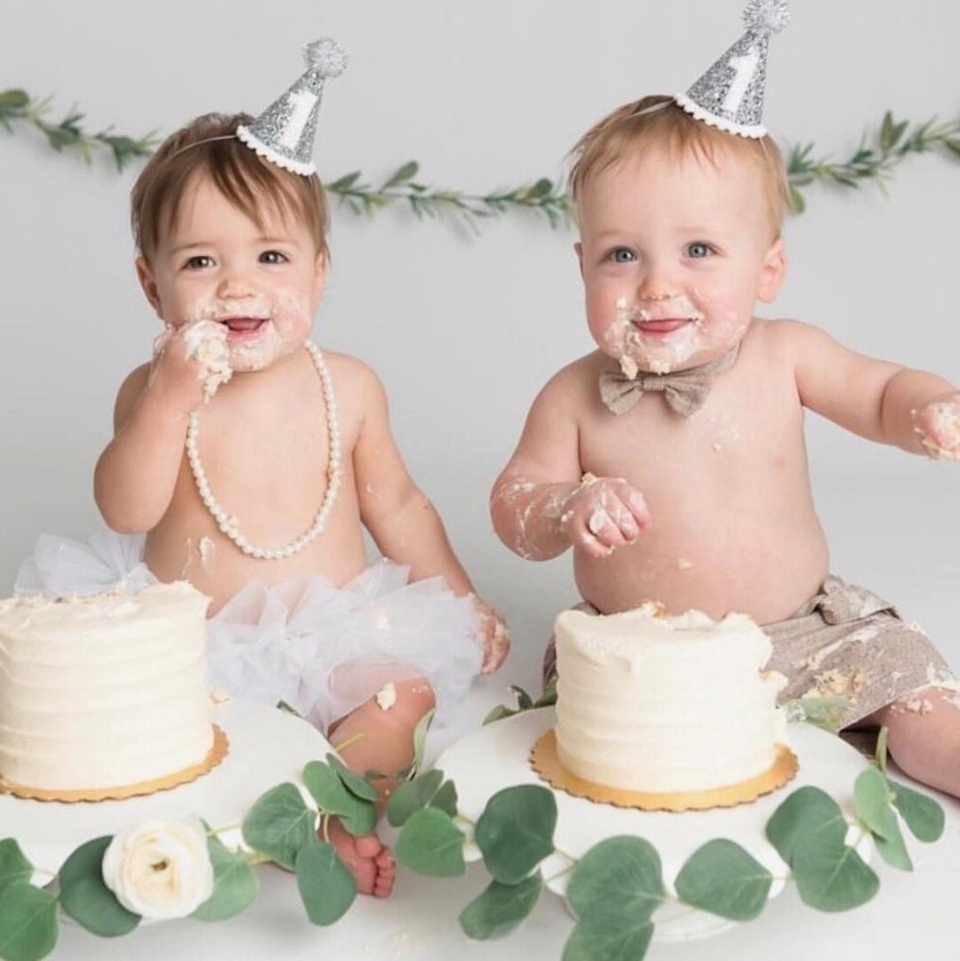 Silver and White Party Hat, Holiday Birthday Party, Neutral Party Hat ...