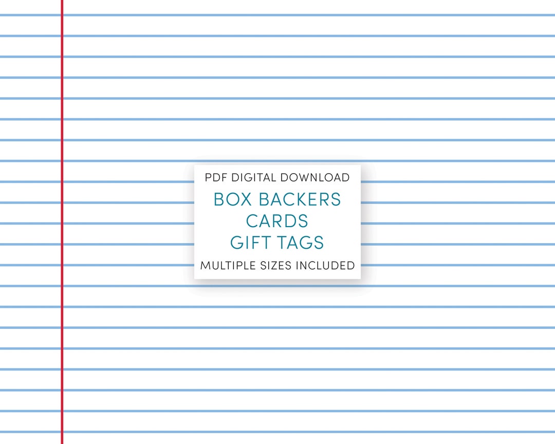 Teacher Appreciation, Lined Paper, Box Backer, Sized Printable Cookie ...