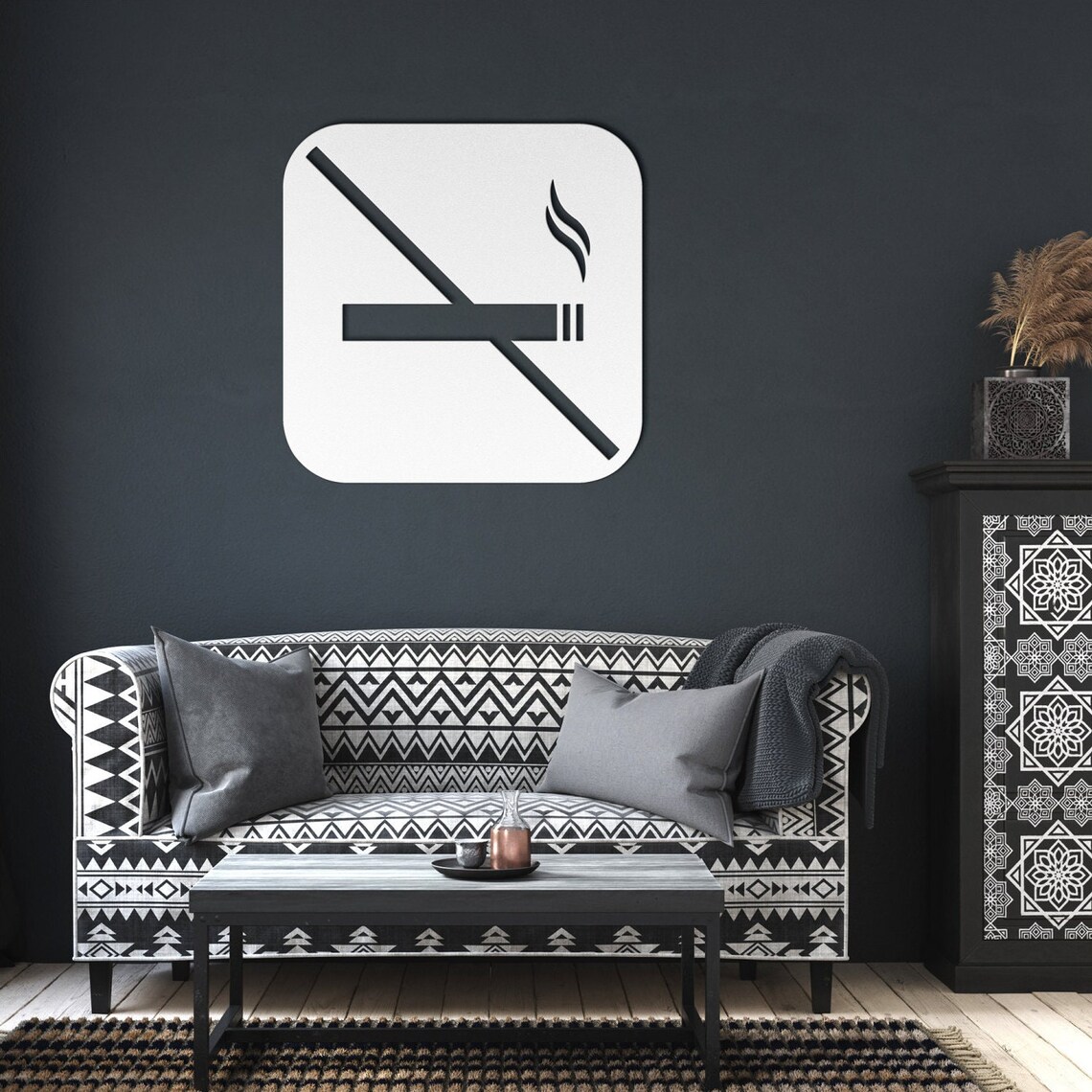 No Smoking Metal Sign, No Smoking Signage, Modern Office Signage, Don't ...