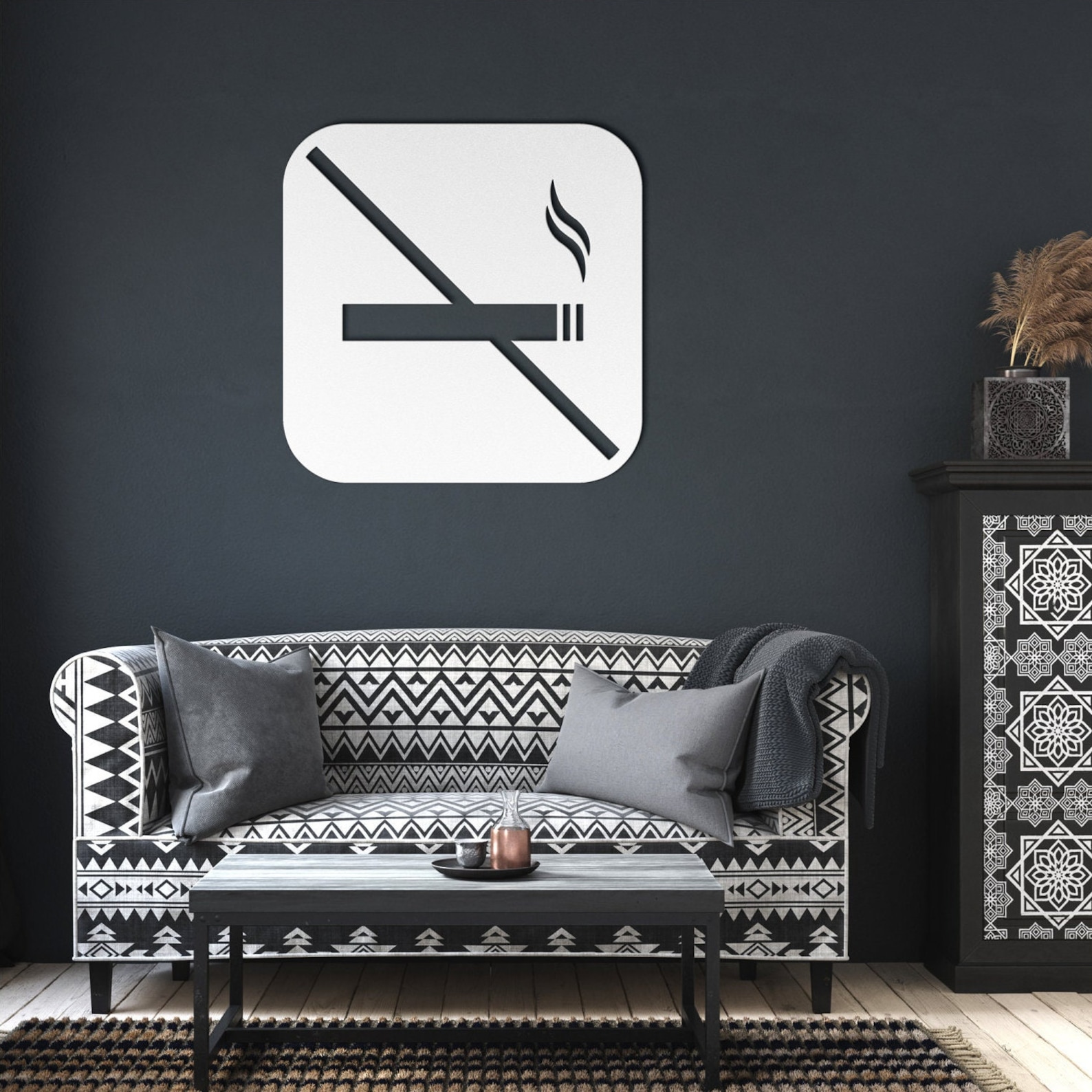 No Smoking Metal Sign, No Smoking Signage, Modern Office Signage, Don't ...