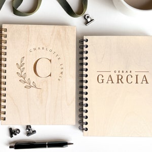 Personalized Notebook Journal Sketchbook | Laser Engraved Wood Notebook ...