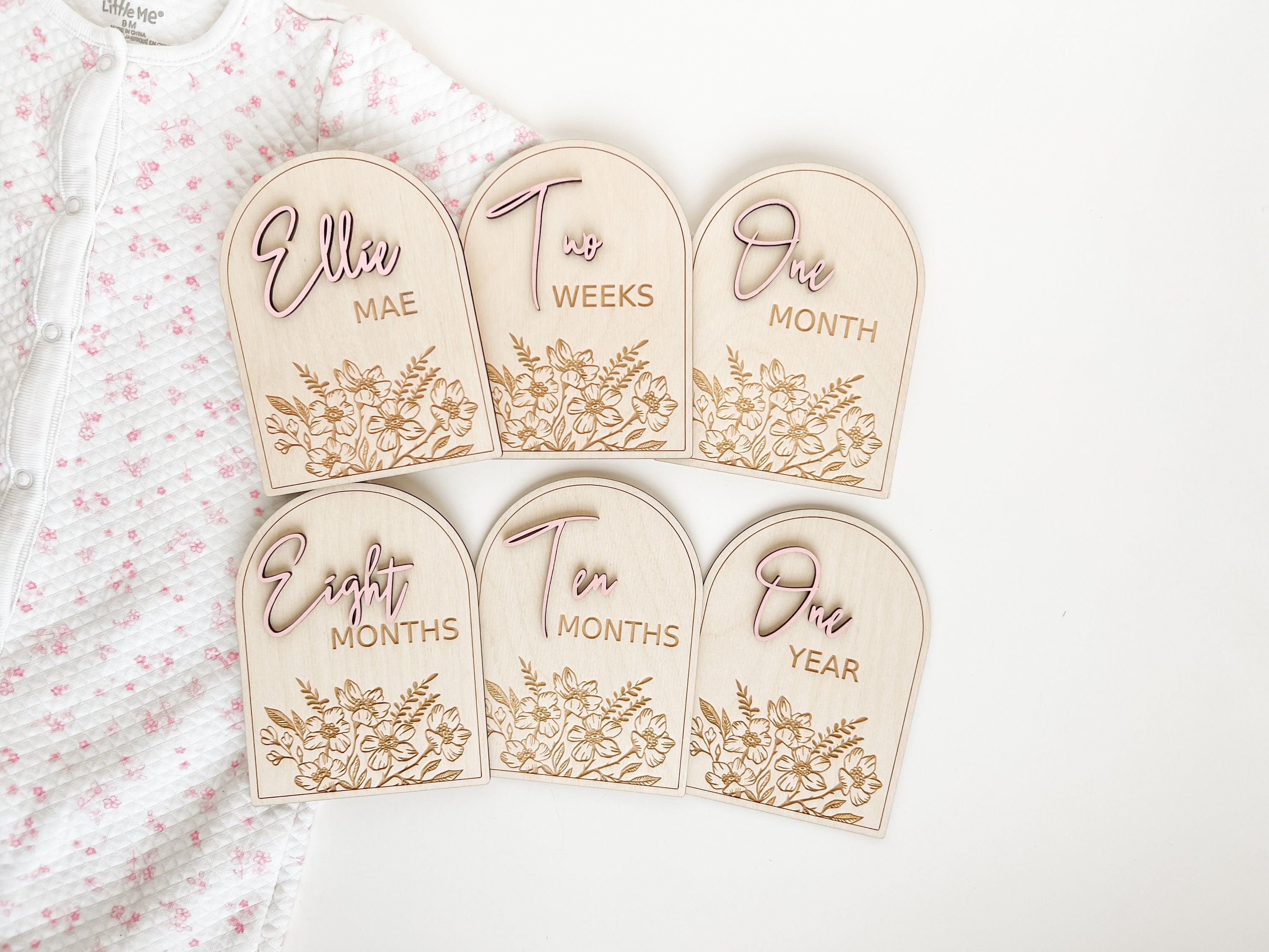 Arched Floral Monthly Milestones Markers Baby Girl Shower - Etsy
