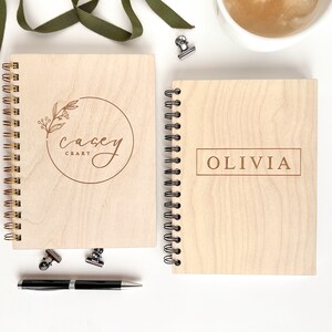 Personalized Notebook Journal Sketchbook | Laser Engraved Wood Notebook ...