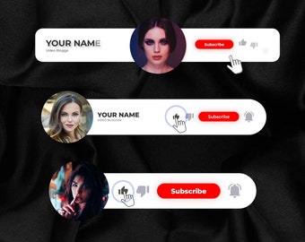 Custom Animated Youtube Subscribe Button Overlay Animation for - Etsy