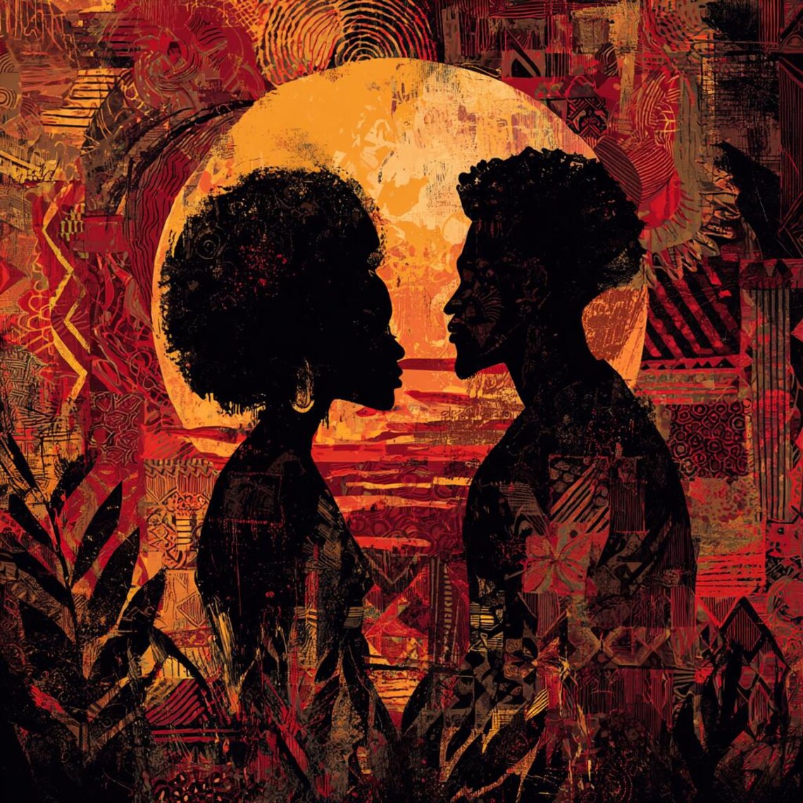 Romantic African Dance Art | Black Couple Dancing | Printable ...