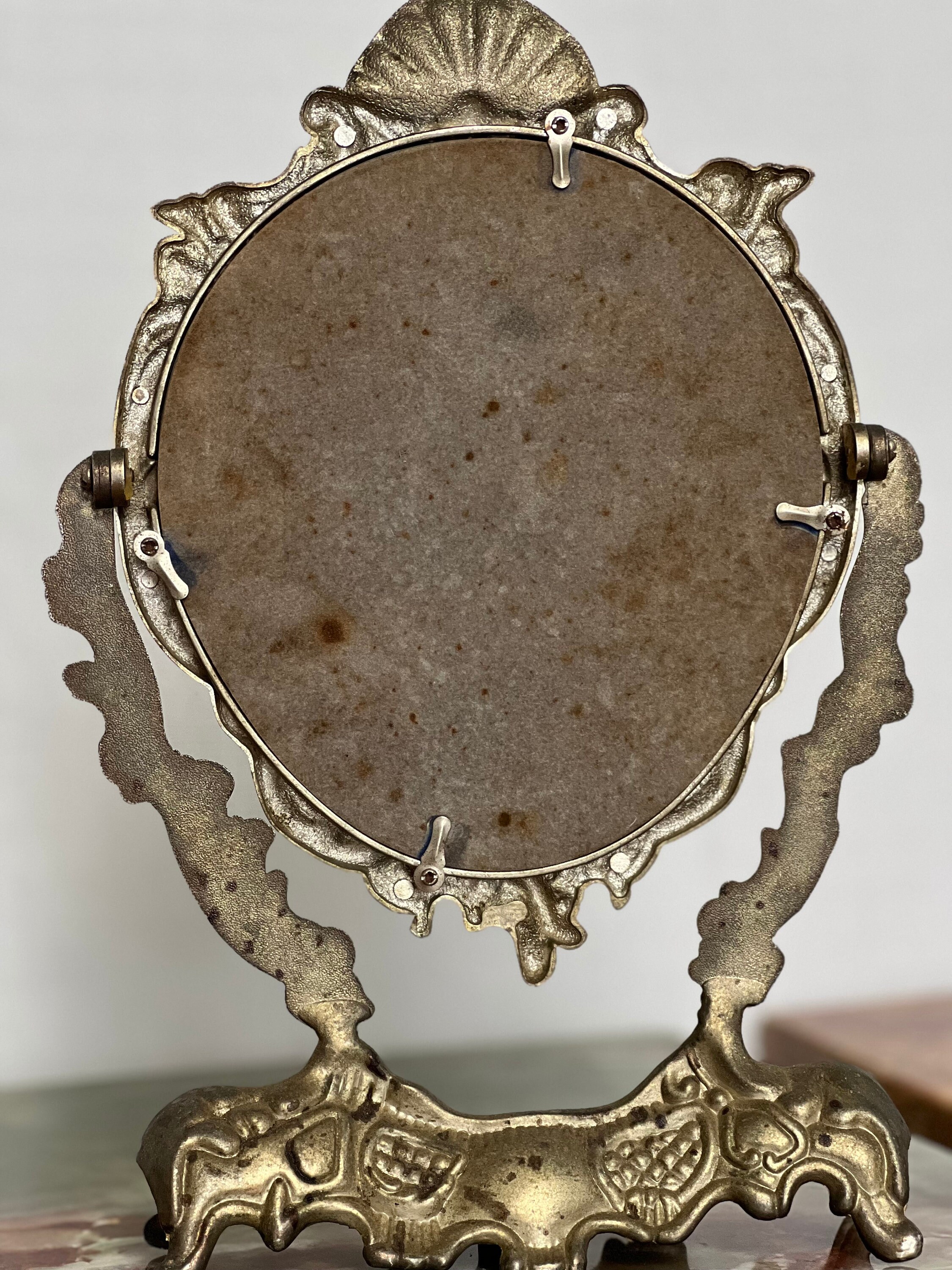 Vintage Vanity - Art Noveau Seashell Cherub Vanity Mirror - Etsy