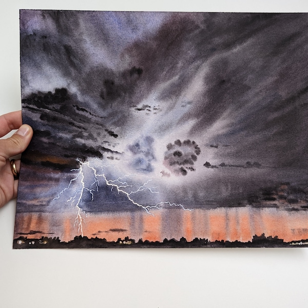 Thunderstorm Painting - Etsy