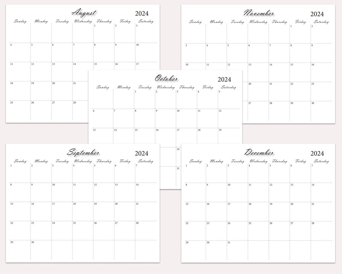 2024 Calendar PDF Calendar Digital Download Printable Calendar Office ...