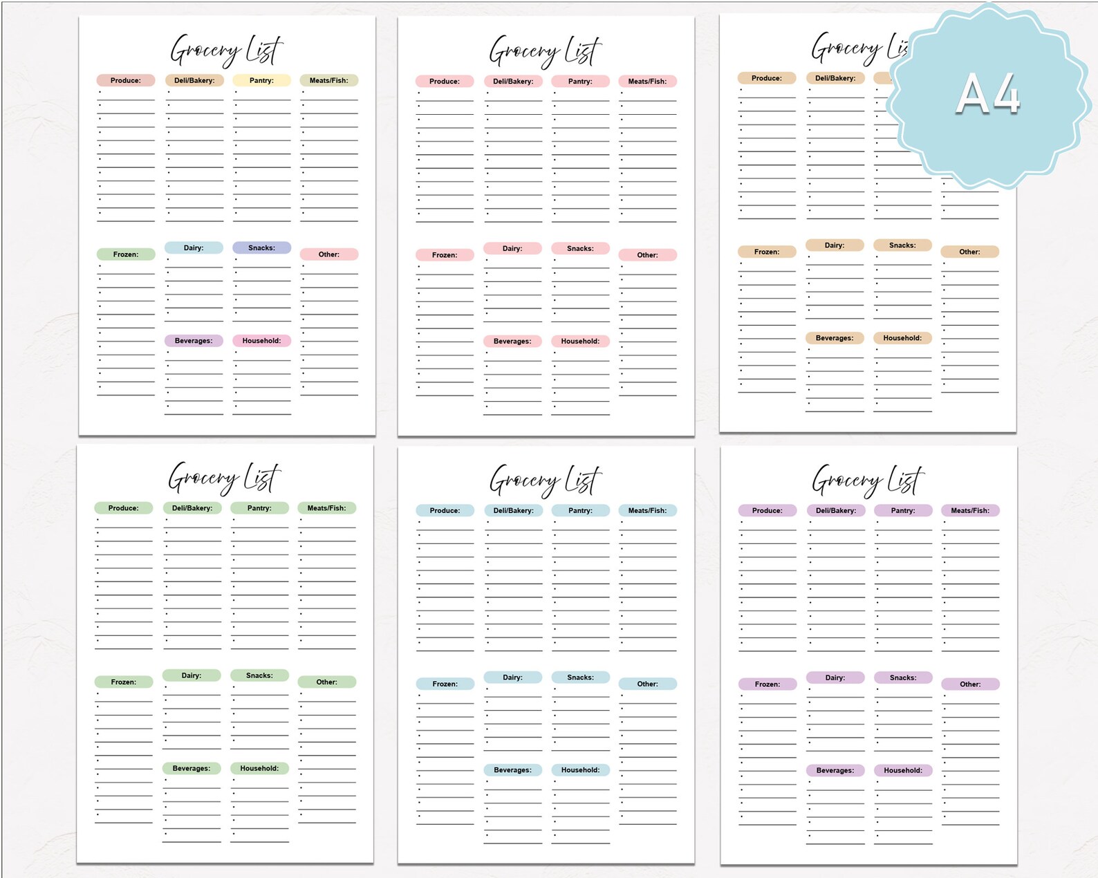 Shopping List Printable PDF Grocery List Printable Grocery Template ...