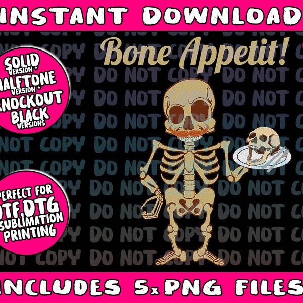 Halloween Bone Appetit Printable - Etsy