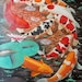 9 Koi Fish Painting Forming the Number 9 in Shades of Red - Etsy