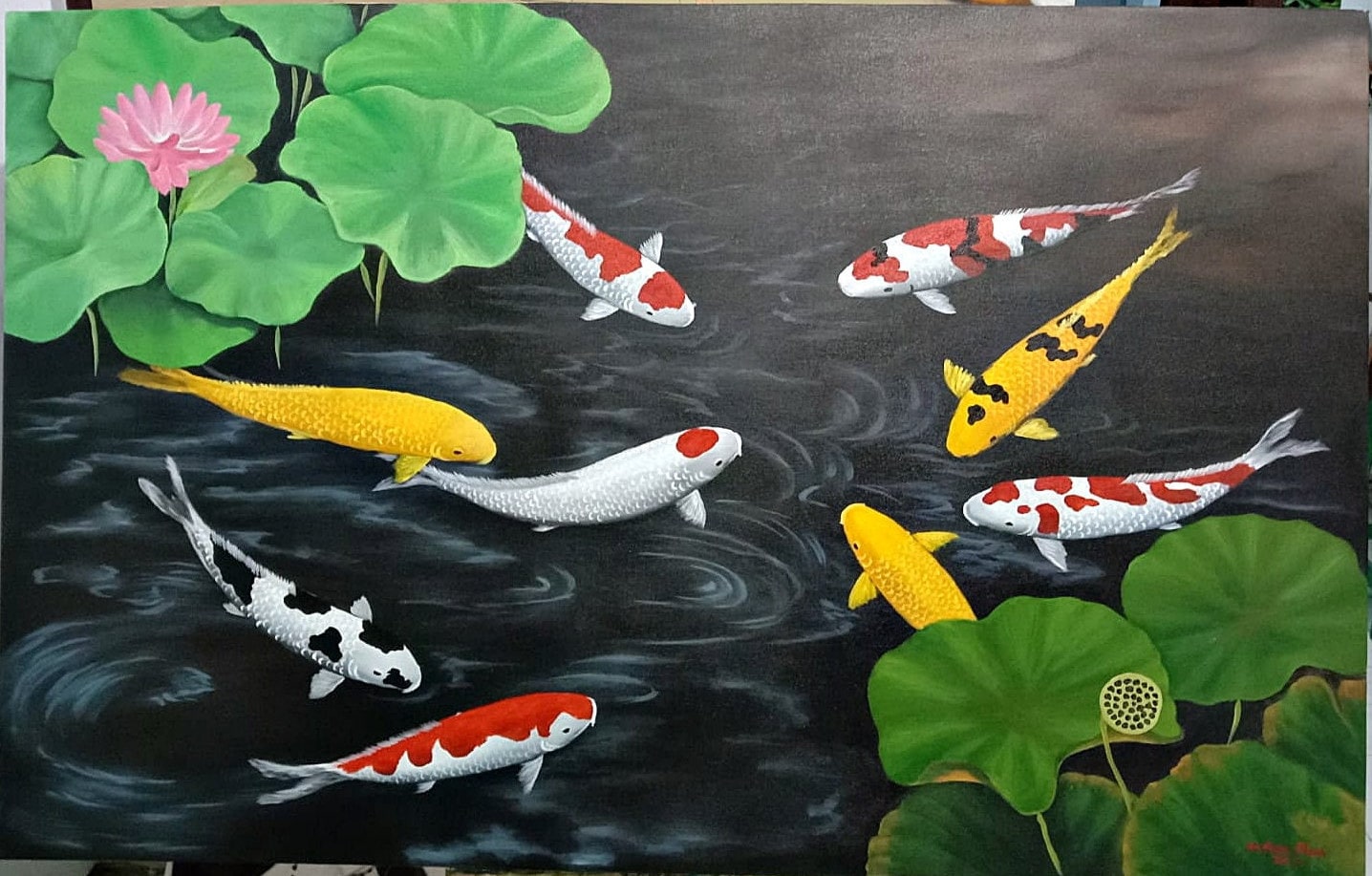 9 Koi Fish Painting With Charming Shape and Design - Etsy UK