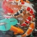 9 Koi Fish Painting Forming the Number 9 in Shades of Red - Etsy
