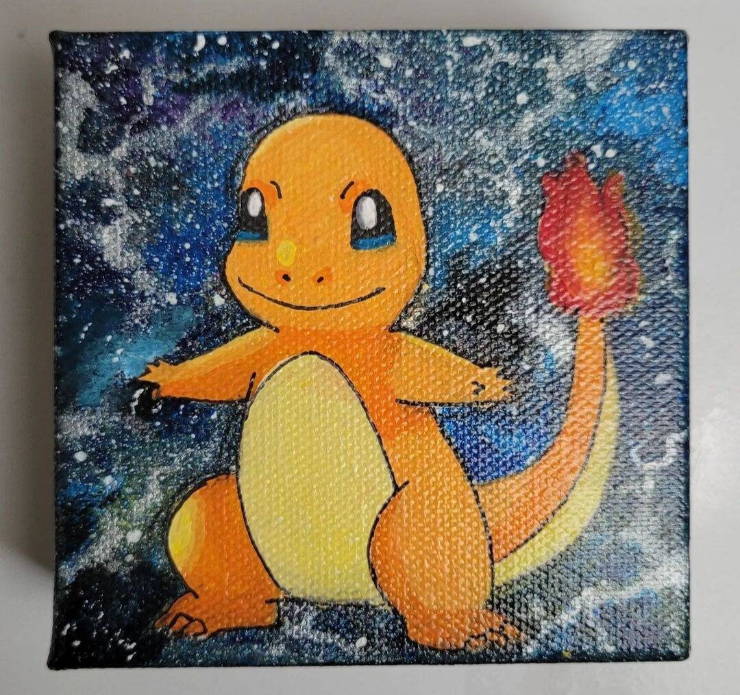 Charmander Acrylic Tiny Canvas - Etsy