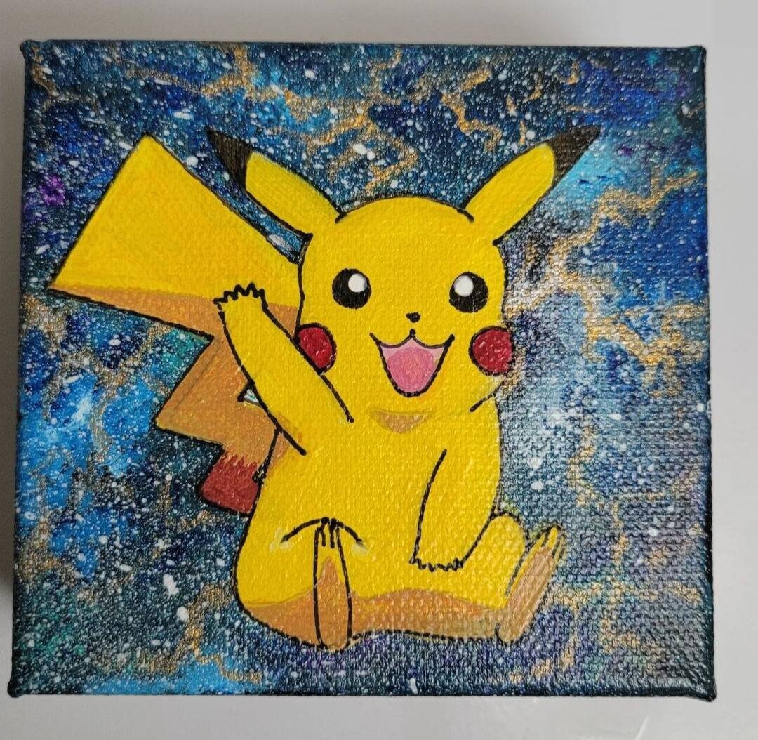 Pikachu Acrylic Tiny Canvas - Etsy
