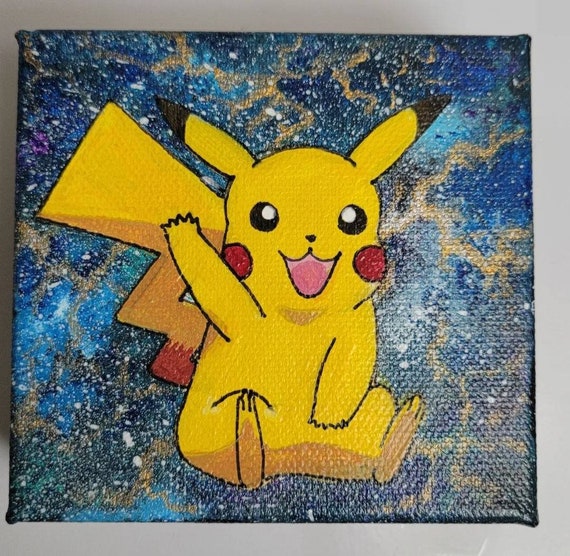 Pikachu Acrylic Tiny Canvas | Etsy