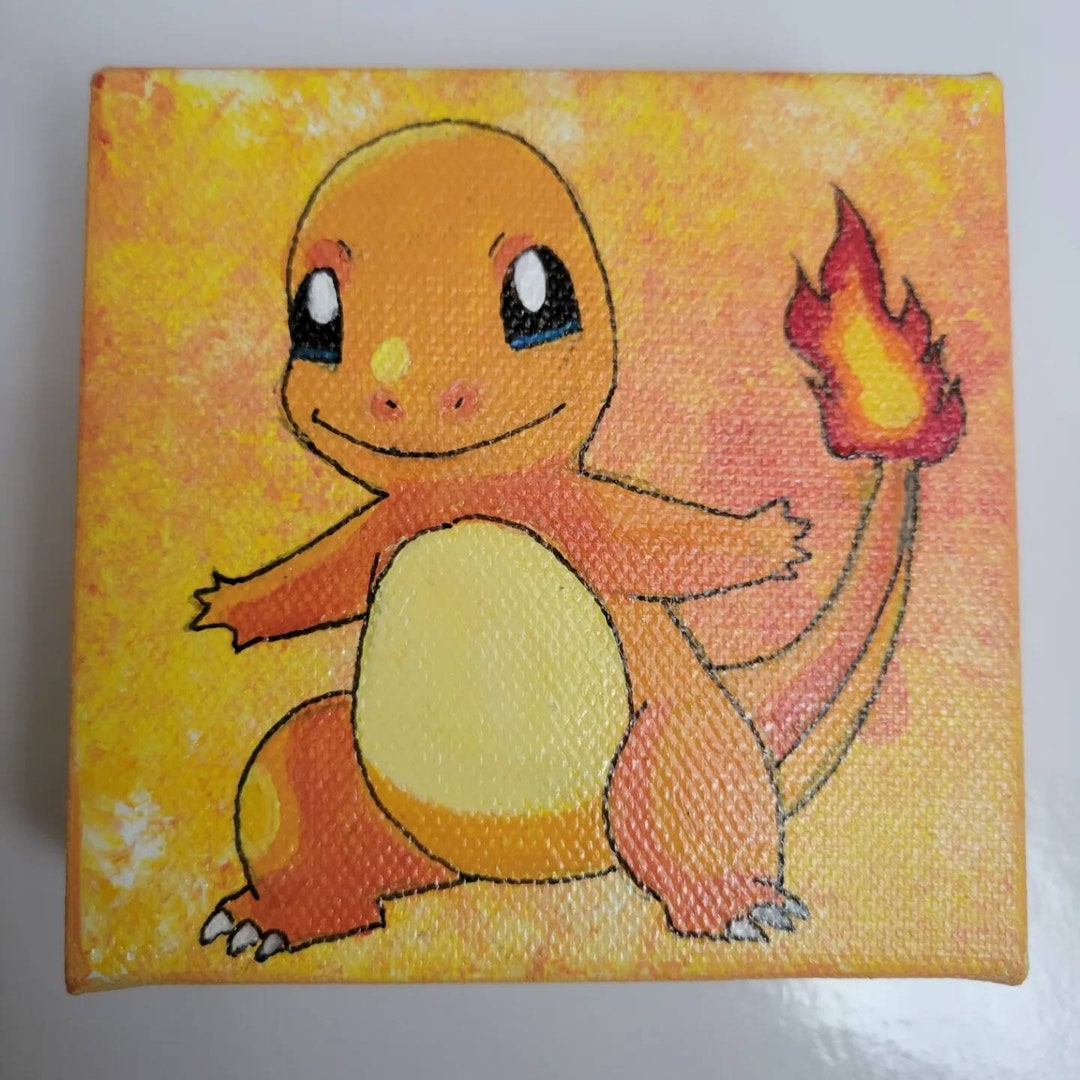 Charmander Acrylic Tiny Canvas - Etsy