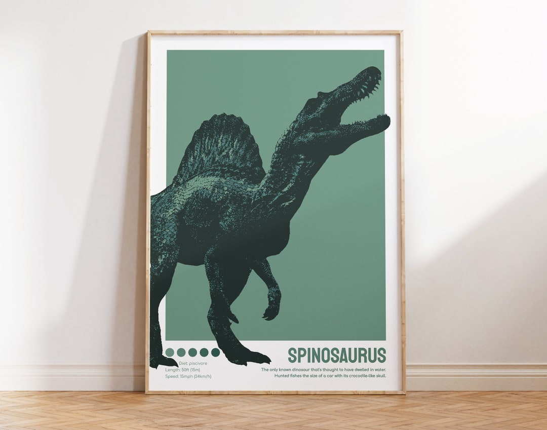 Spinosaurus Print, Dinosaur Wall Art, Dino Printable, Bauhaus Print ...