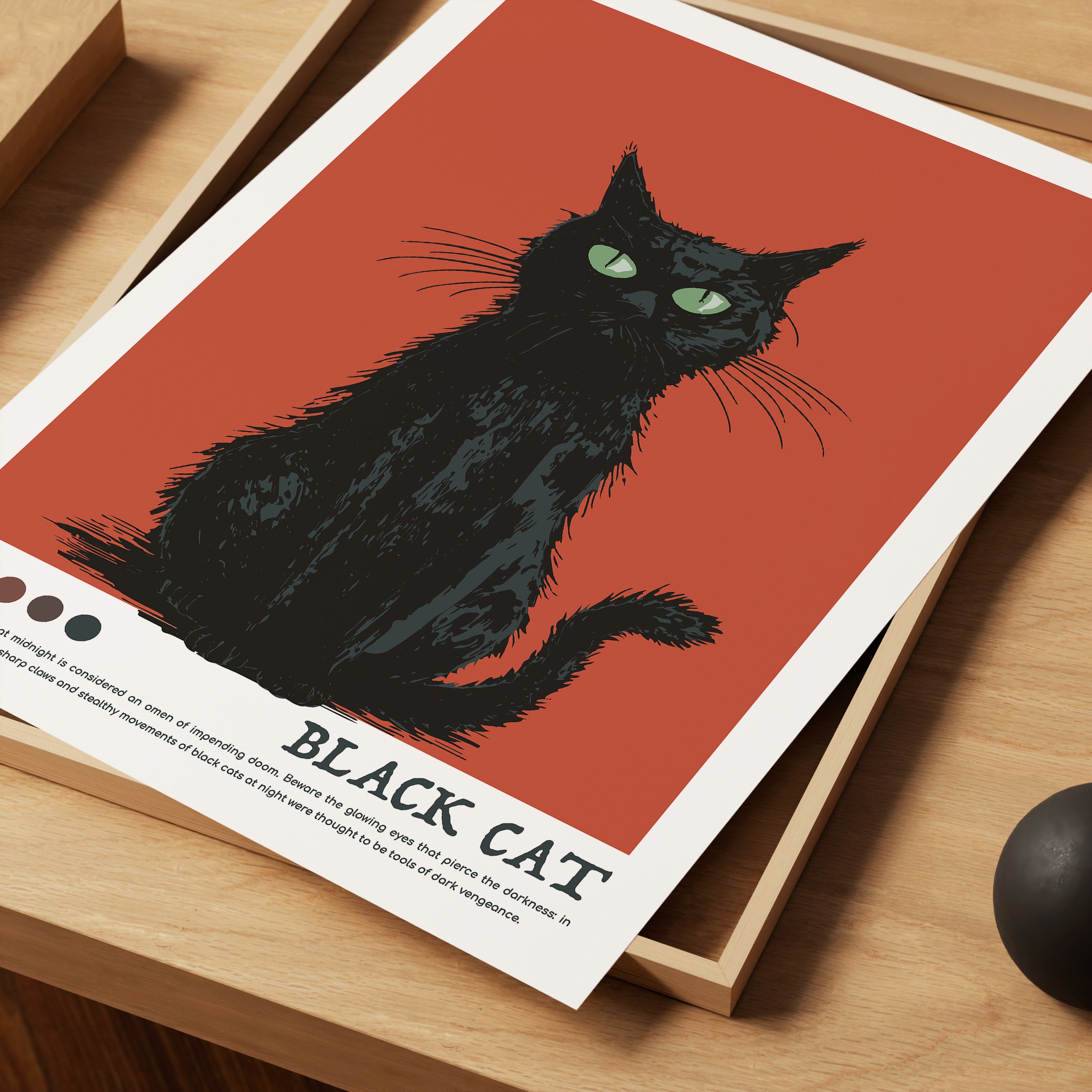 Black Cat Digital Wall Art Print Spooky Cat Funny Cat - Etsy