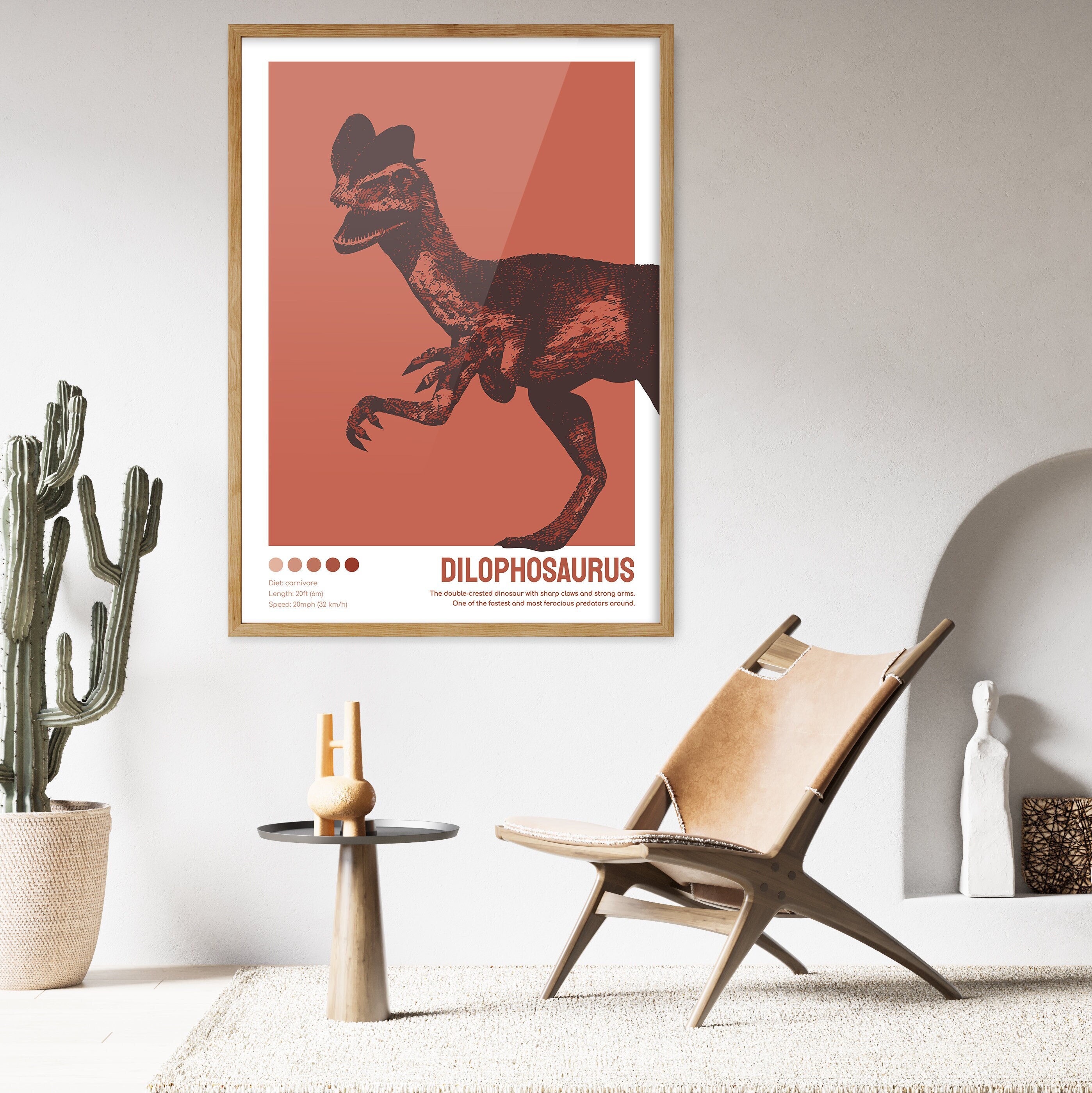 Dilophosaurus Print, Dinosaur Wall Art, Digital Download, Crested ...