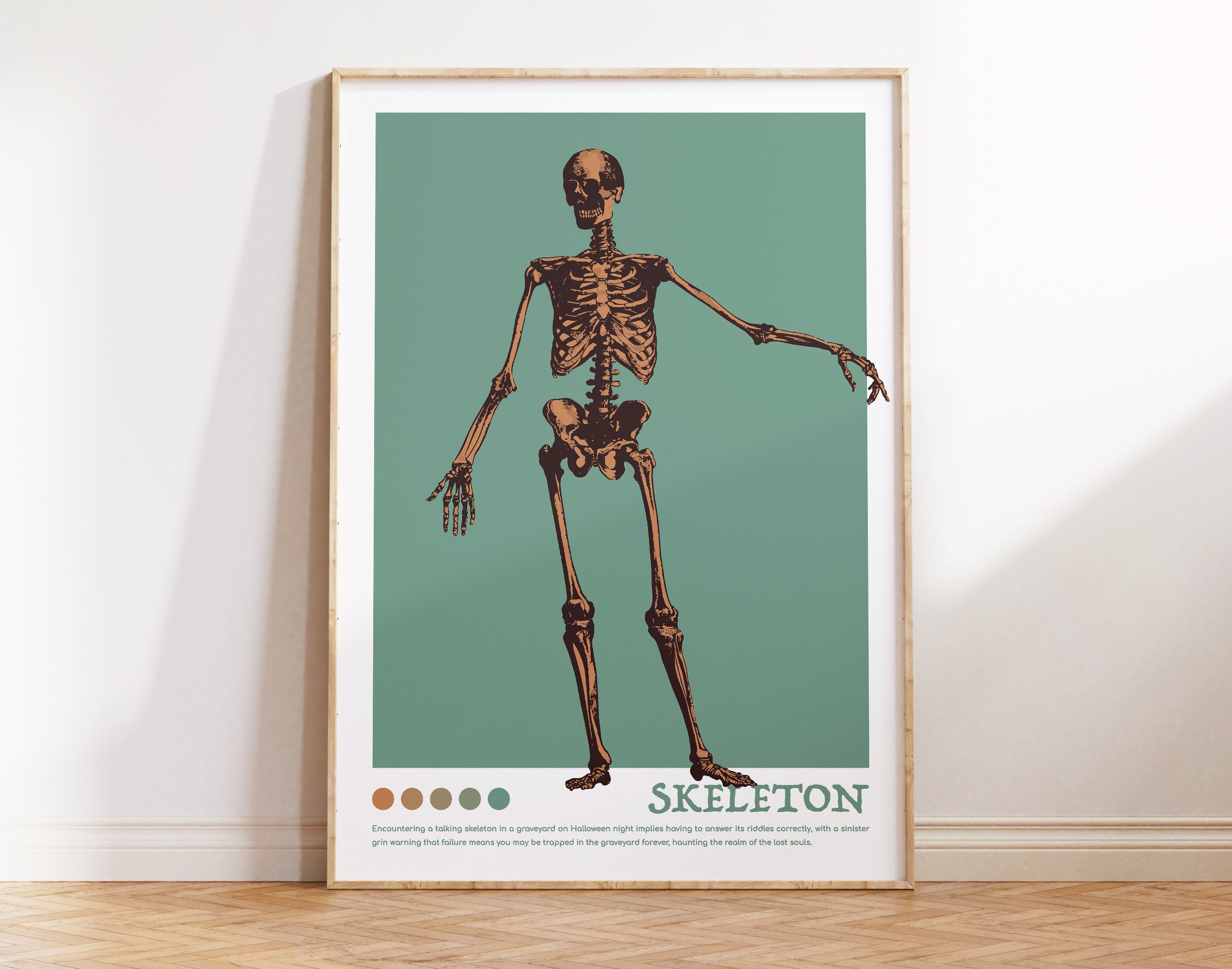 Skeleton Wall Art Halloween Decor Anatomy Printable Spooky - Etsy