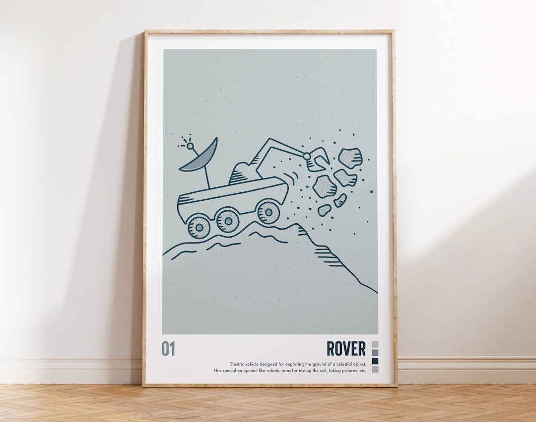 Mars Rover Print | Space Digital Download | Art Print for Kids | Space ...