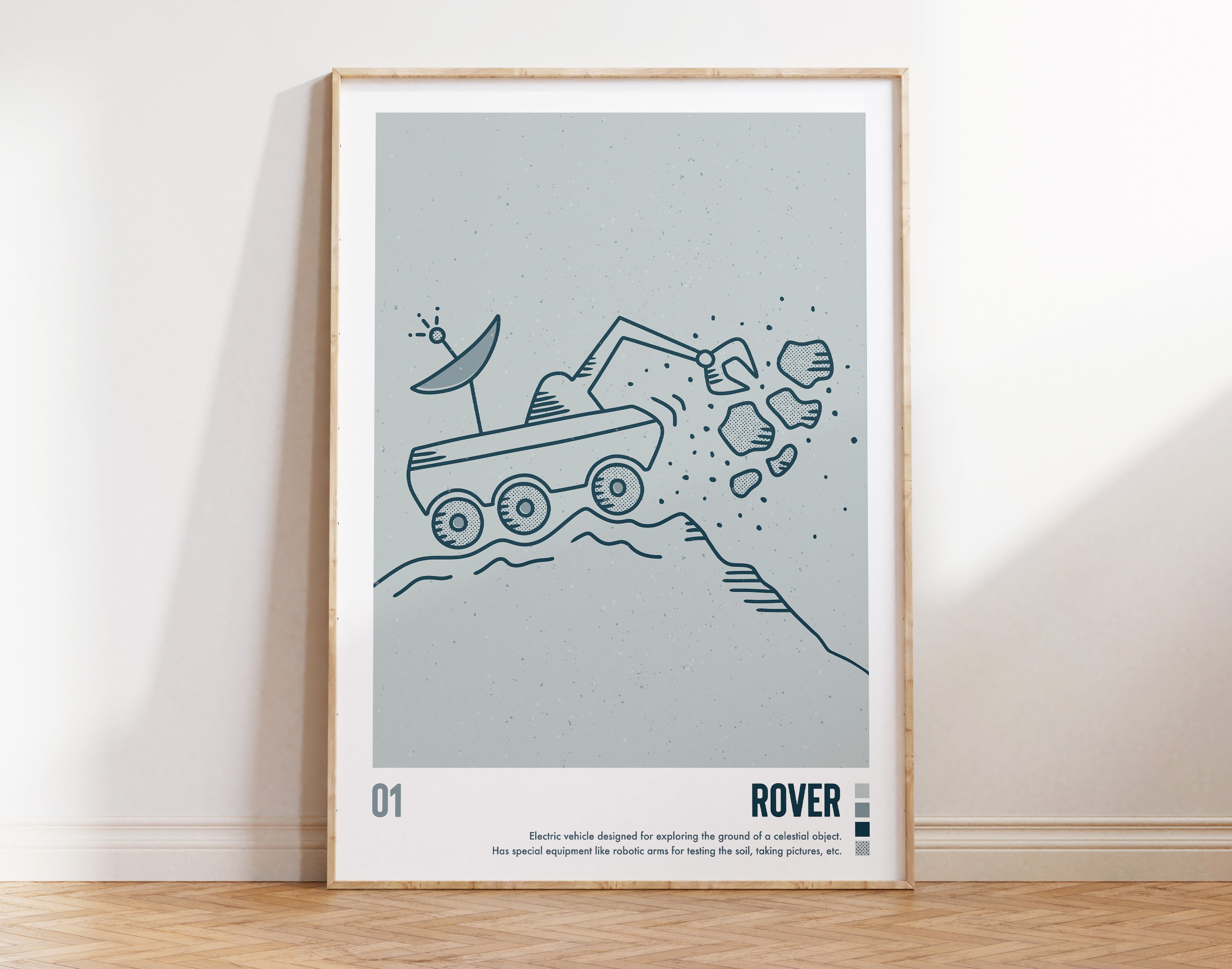 Mars Rover Print Space Digital Download Art Print for Kids Space ...
