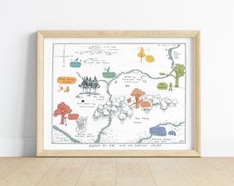 100 Aker Wood Map Winnie the Pooh Print - Etsy