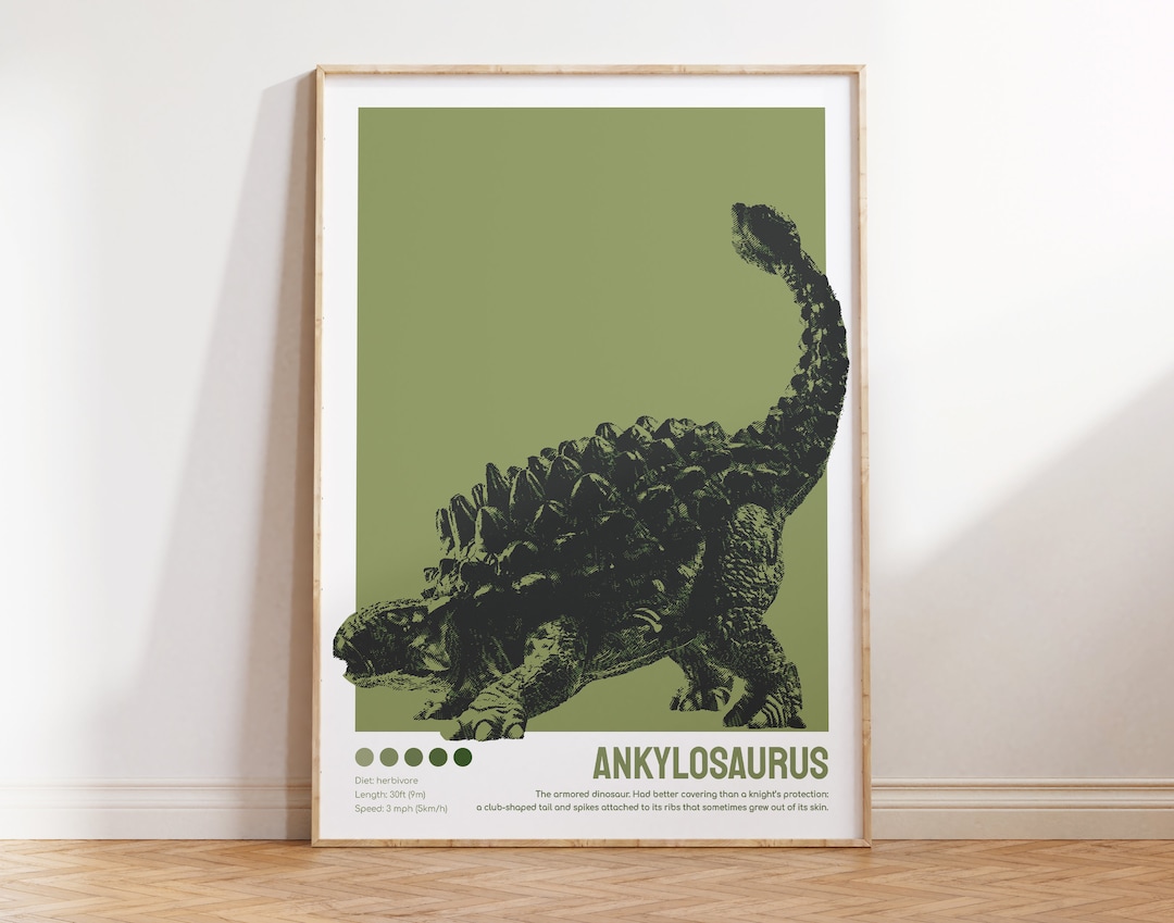 Ankylosaurus Print, Dinosaur Wall Art, Stegosaurus Printable, Bauhaus ...