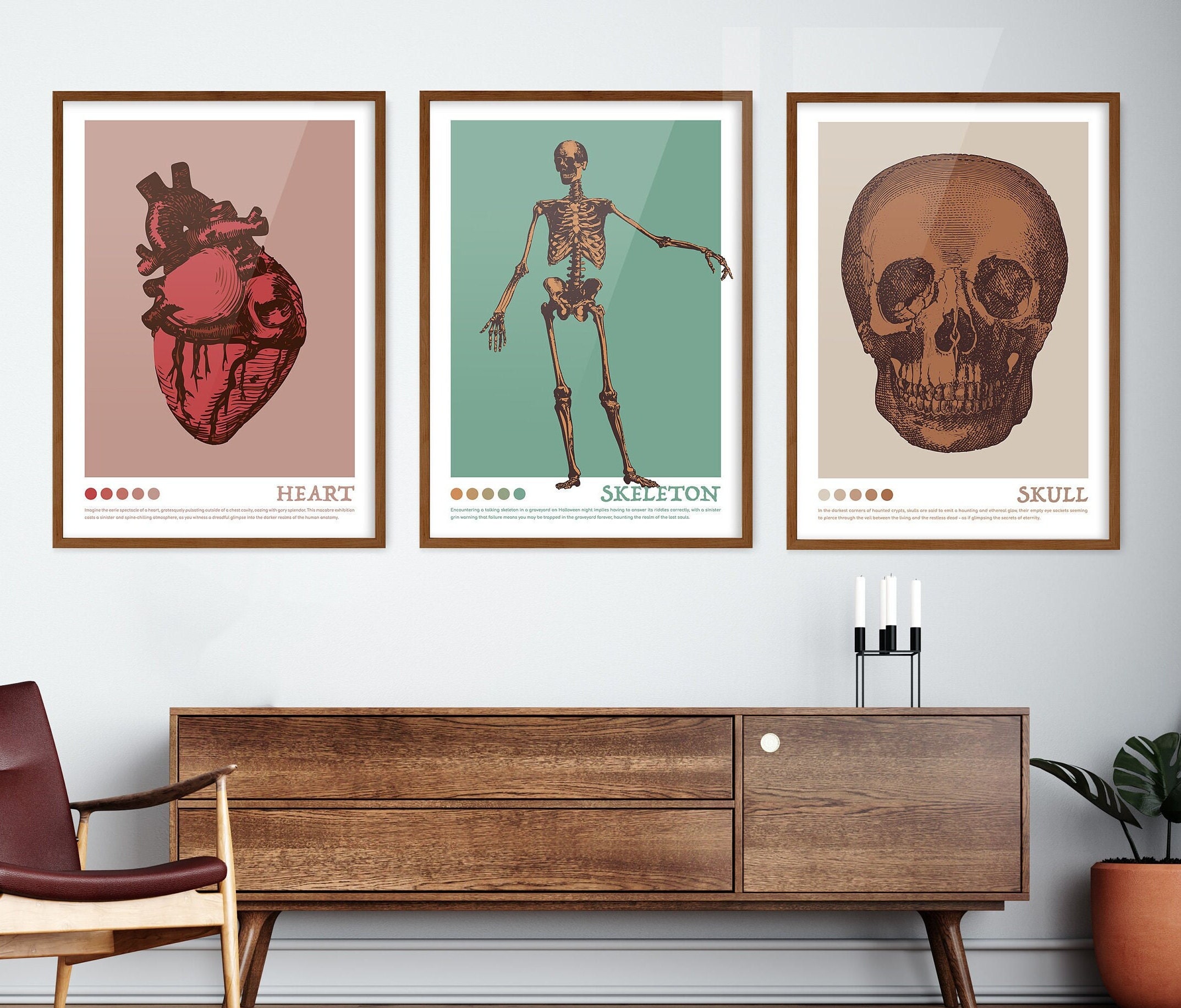 Halloween Heart Print, Anatomy Printable, Organ Dissection, Quirky Home ...