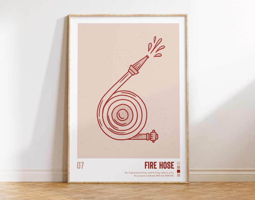 Fire Hose Print | Digital Download | Firefighting, Firefighter Print ...