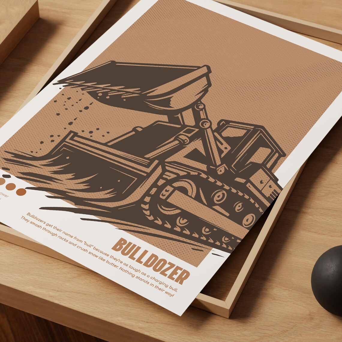 Bulldozer Print, Heavy Machinery Art, Construction Nursery Decor ...