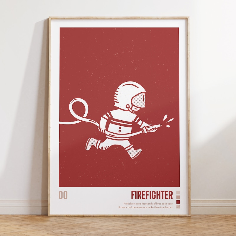 Firefighter Art - Etsy
