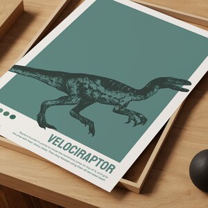 Velociraptor Print, Dinosaur Wall Art, Raptor Printable, Bauhaus Print ...