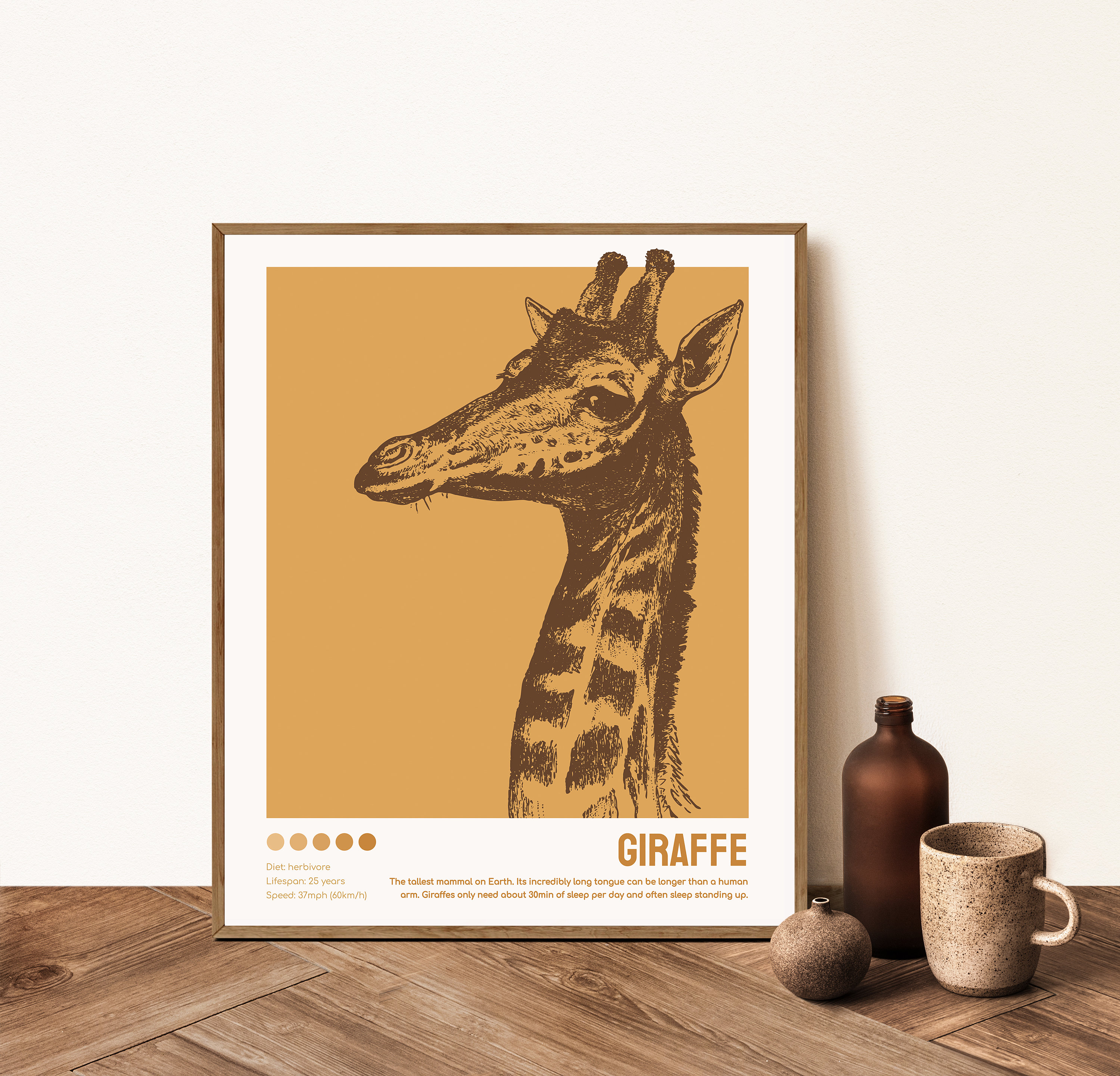 Giraffe Wall Art, Giraffe Printable, Safari Animals Nursery Decor ...