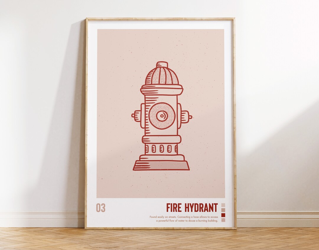 Fire Hydrant Print | Firefighter Digital Download | Firefighting Art ...