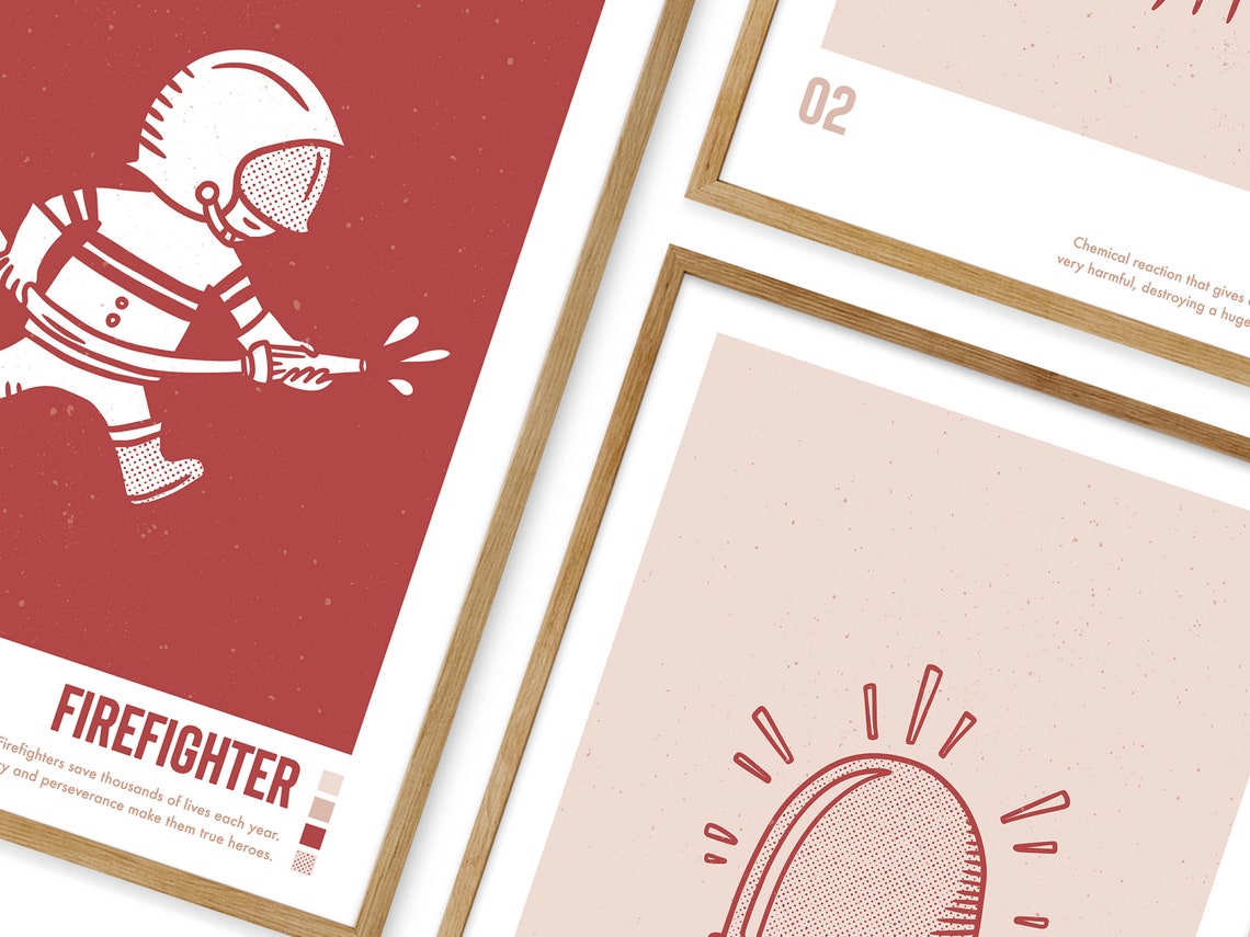 Firefighter Art Print | Firefighting Digital Download | Fireman Print ...