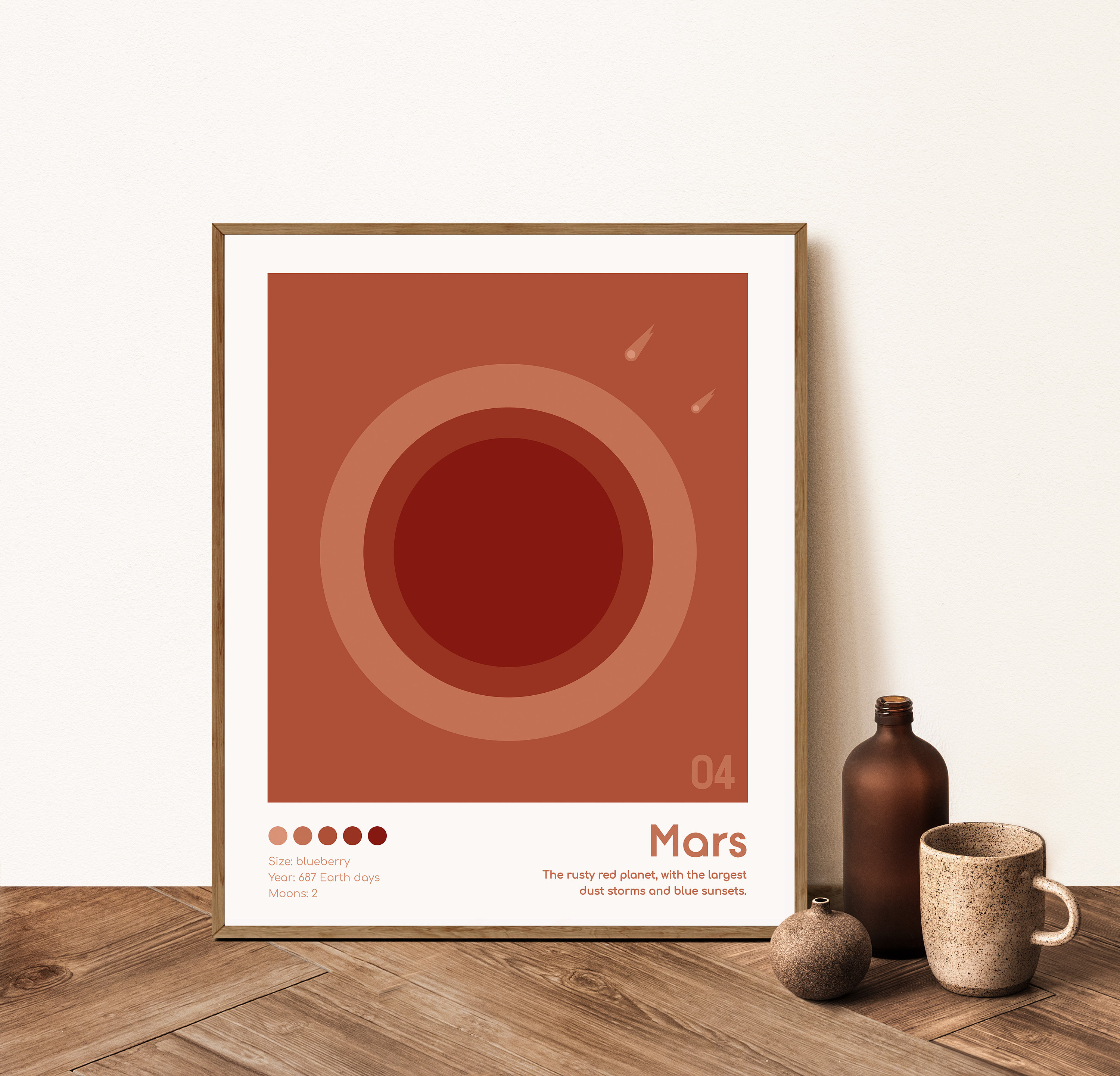 Mars Print Planets Printable Bauhaus Digital Download - Etsy