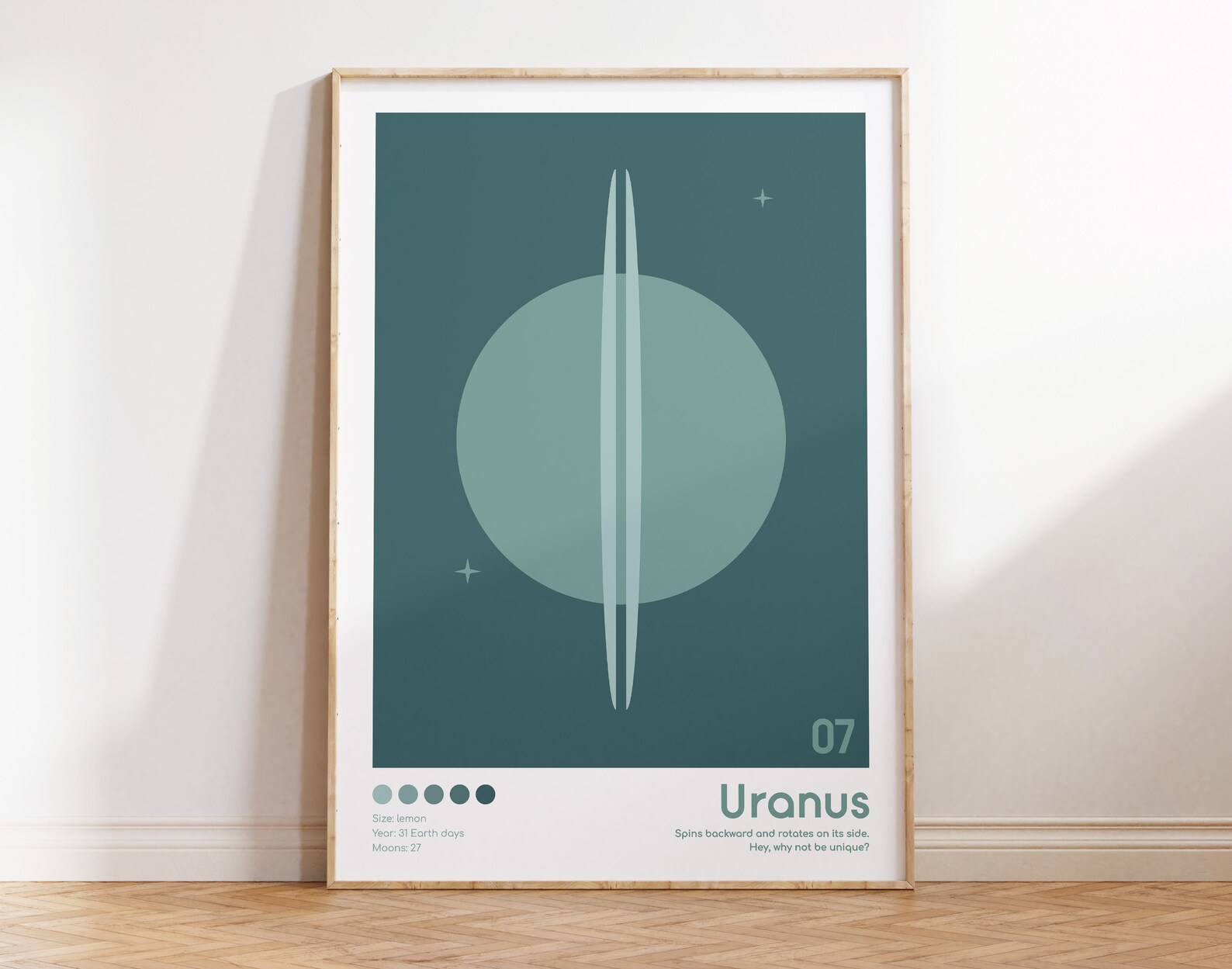 Uranus Print Planets Wall Art Bauhaus Digital Download Solar System Art ...
