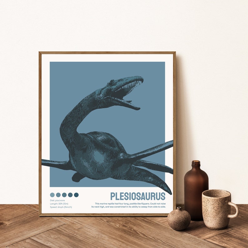 Plesiosaurus Print Dinosaur Wall Art Mosasaurus Printable - Etsy