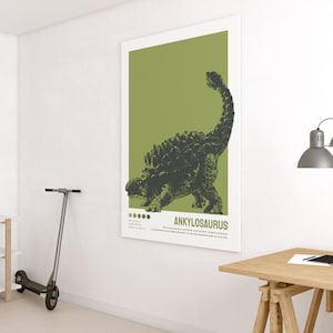 Ankylosaurus Print, Dinosaur Wall Art, Stegosaurus Printable, Bauhaus ...
