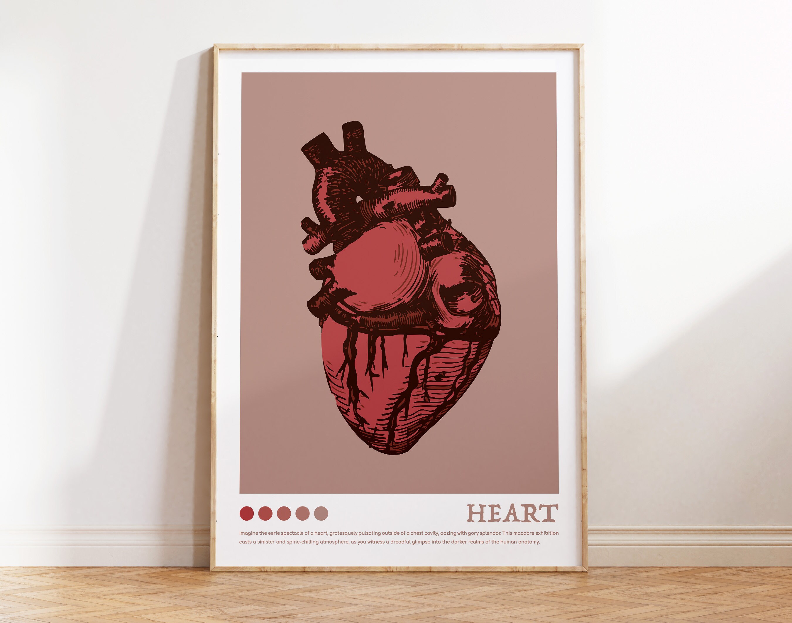Halloween Heart Print, Anatomy Printable, Organ Dissection, Quirky Home ...