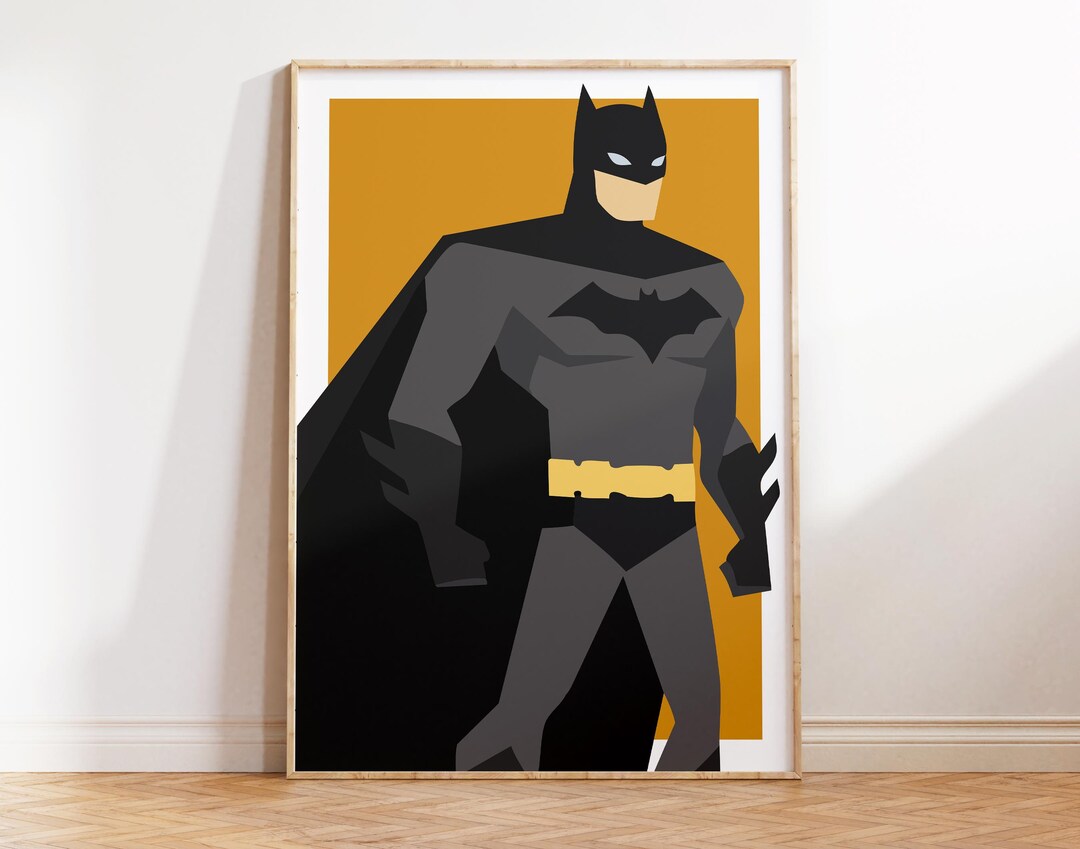Bat Superhero Wall Art Printable, Dark Masked Superhero Decor, Comic ...