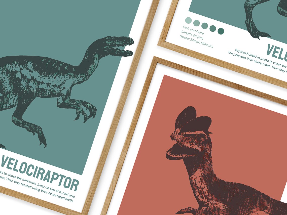 Dilophosaurus Print, Dinosaur Wall Art, Digital Download, Crested ...