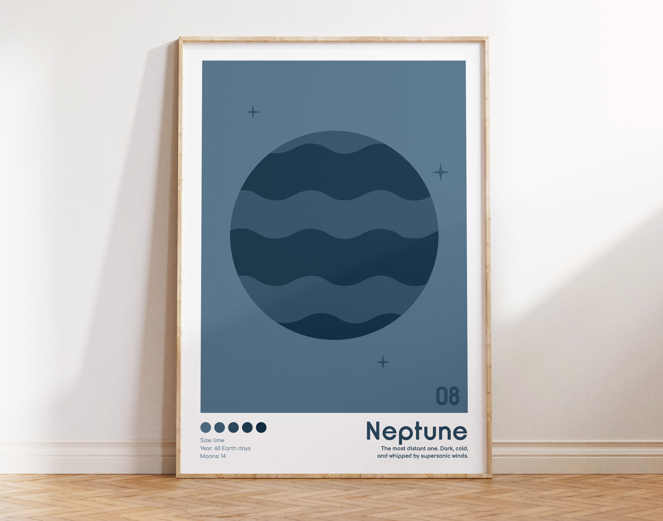 Neptune Wall Art Planets Printable Bauhaus Digital Download Solar ...