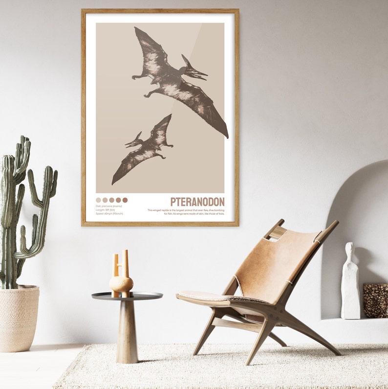 Pteranodon Print, Dinosaur Wall Art, Pterodactyl Printable, Bauhaus ...