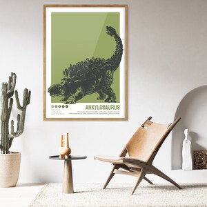 Ankylosaurus Print, Dinosaur Wall Art, Stegosaurus Printable, Bauhaus ...