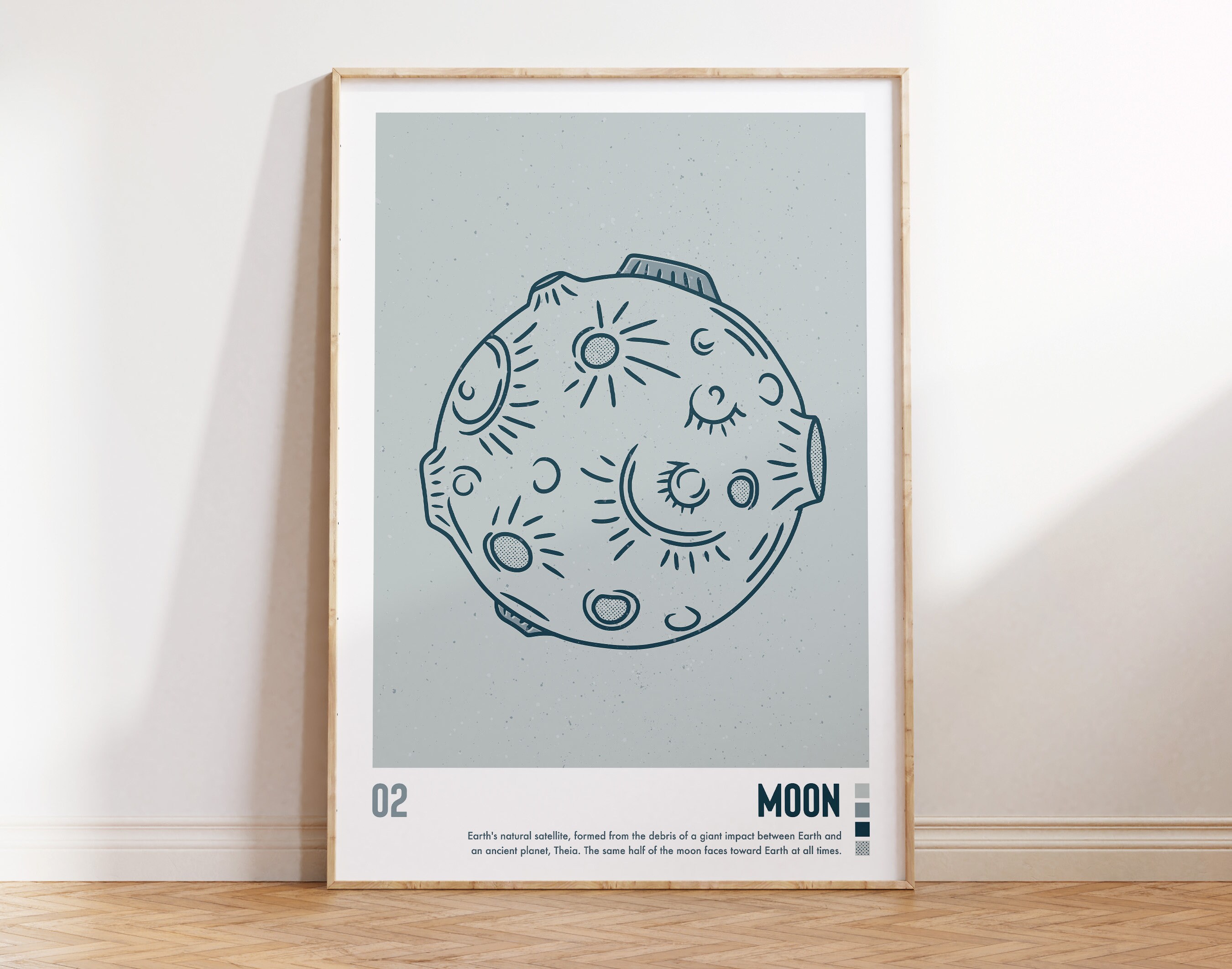 Moon Print Space Digital Download Printable Art for Kids Space Nursery ...