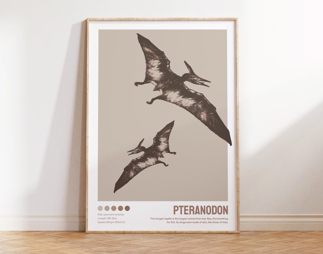 Pteranodon Print, Dinosaur Wall Art, Pterodactyl Printable, Bauhaus ...